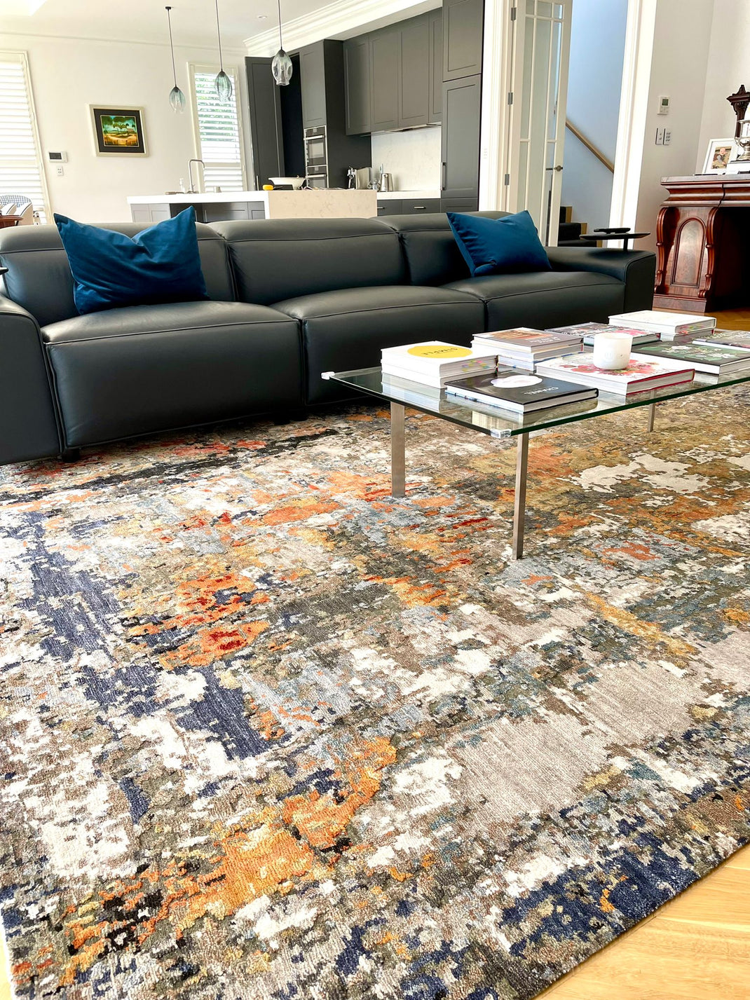 Caspian Grey Orange Mustard Multi